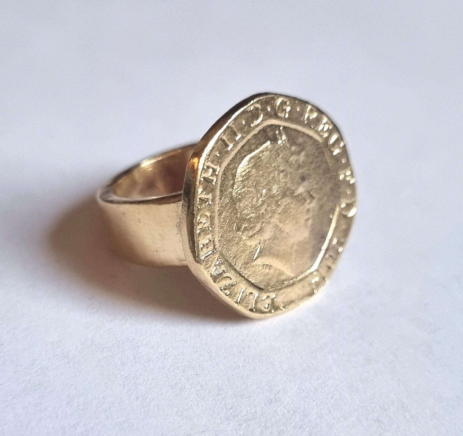 Gold Coin Ring, Romantic Jewelry for Women, Elegant Gold Ring, Silver ...