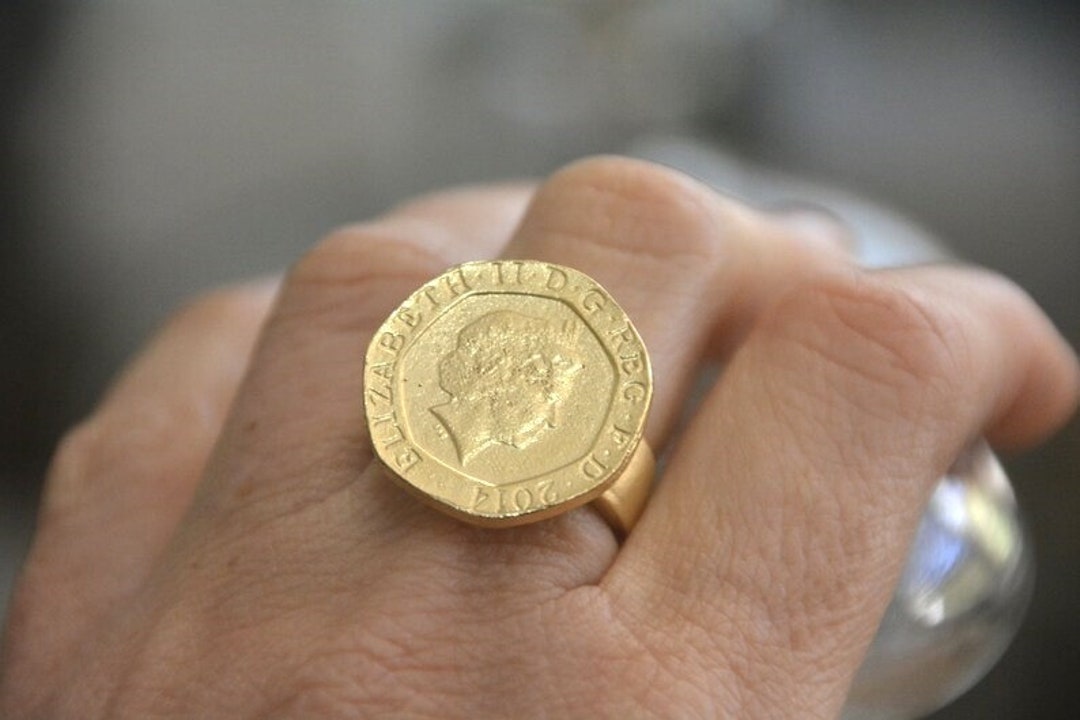 Gold Coin Ring, Romantic Jewelry for Women, Elegant Gold Ring, Silver ...