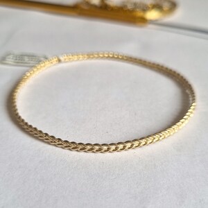 Gold Bangle Bracelet, Braided Bangle, Gold Braided Bracelet, Gold ...