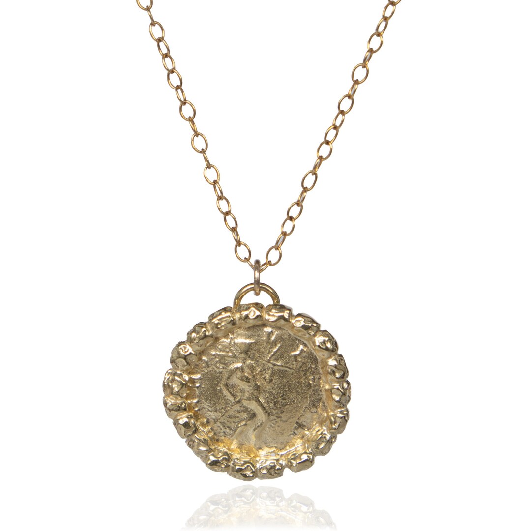 Antique Gold Coin Necklace, Gold Coin Necklace, Antique Coin Pendant ...