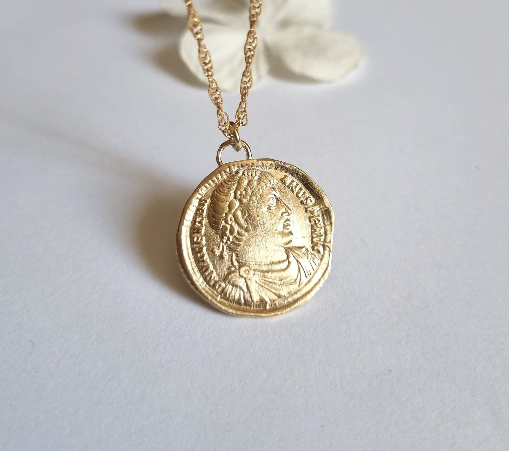 Gold Coin Necklace, Coin Necklace, Gold Coin Pendant, Antique Necklace ...