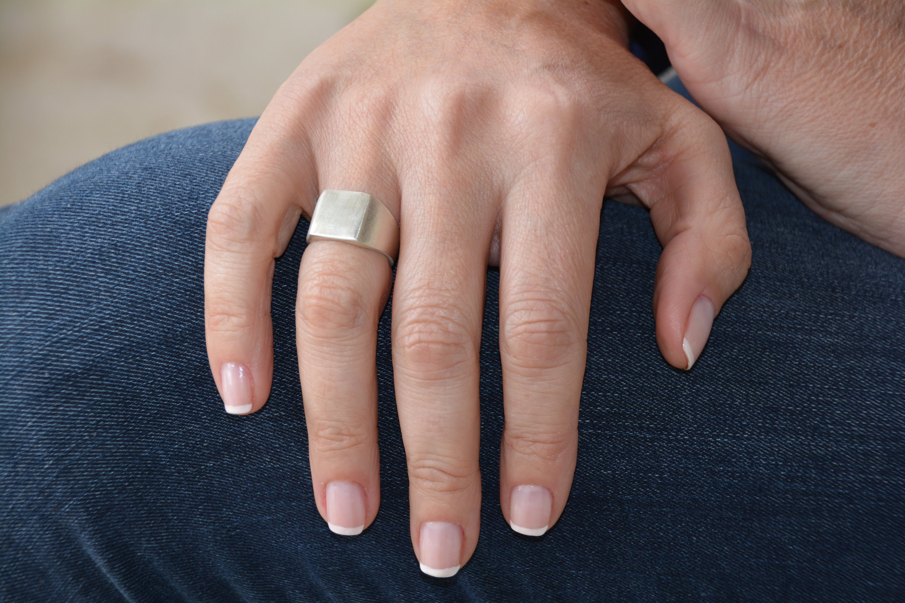 Signet ring women silver signet rings personalized ring | Etsy