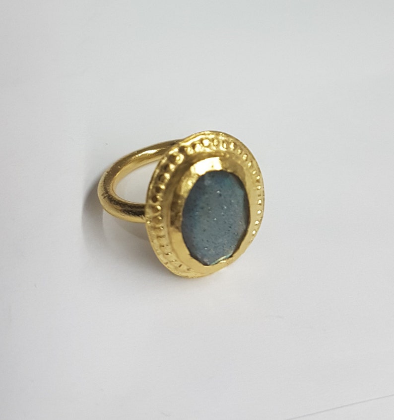 Labradorite ring large labradorite ring labradorite gold | Etsy