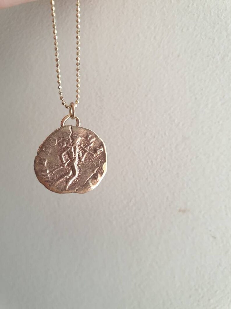 Antique Coin pendant necklace 14k gold necklace gold coin | Etsy