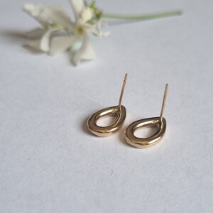 Teardrop Earrings, 14k Gold Studs, Solid Gold Earrings, Minimalist Earrings, 9k Gold Earrings ...