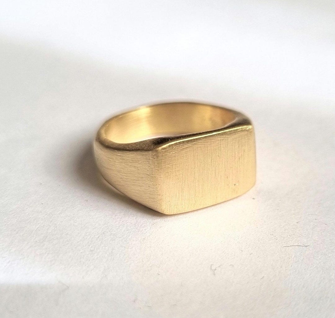 Signet Ring for Women, Solid Gold Signet Ring, 14k Signet Ring ...