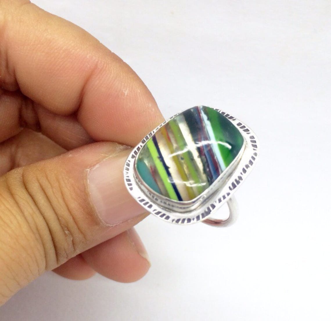 Sterling Silver Upcycled Surfboard Resin Ring With a - Etsy