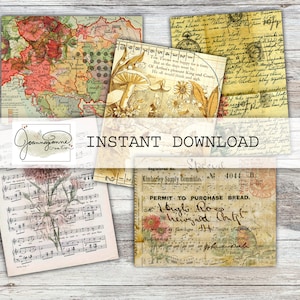 Digital Download, Printable for Journaling and Scrapbooking, Collage ...