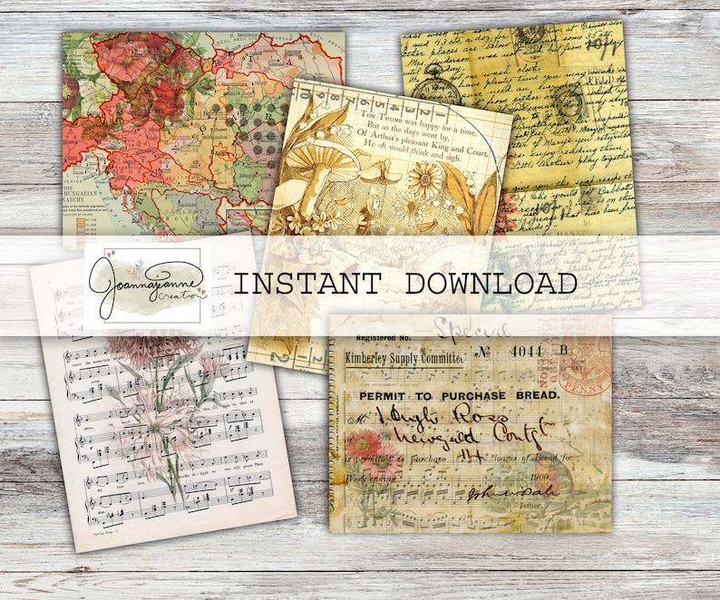 Digital Download, Printable for Journaling and Scrapbooking, Collage ...