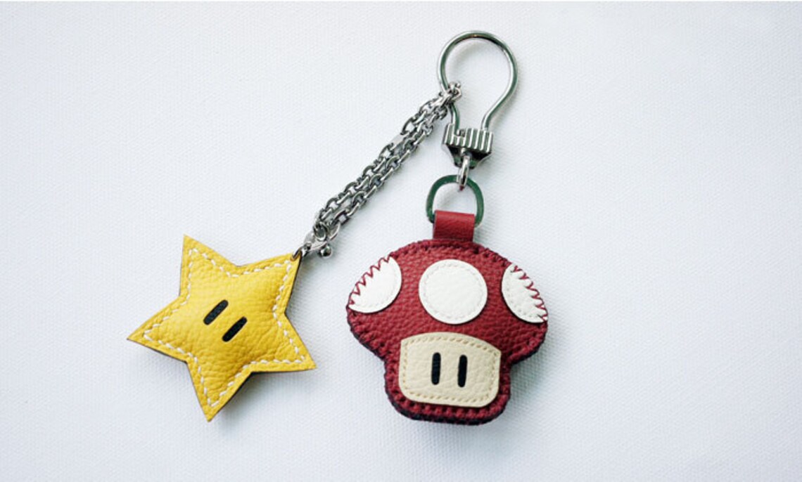 Limited Edition super mario key chain mushroom key ring | Etsy