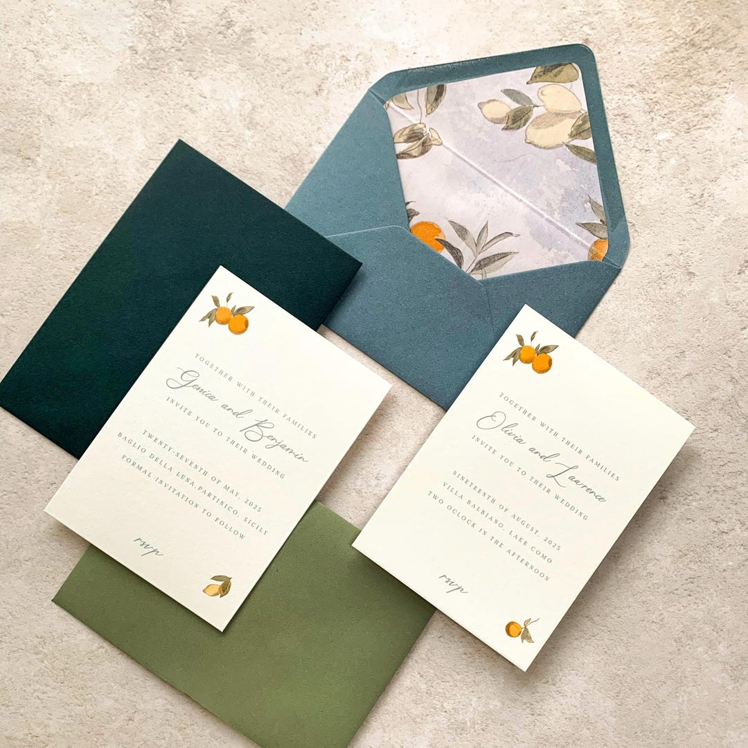 Luxury Italian Wedding Invitations, Italy Wedding Invite, Mediterranean ...