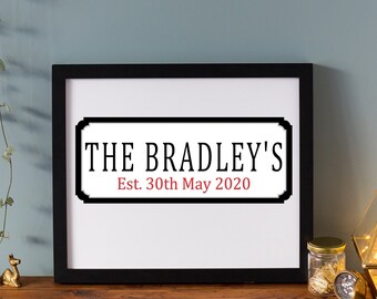 Personalised Family Name Street Sign With EST Date Handmade & Painted ...