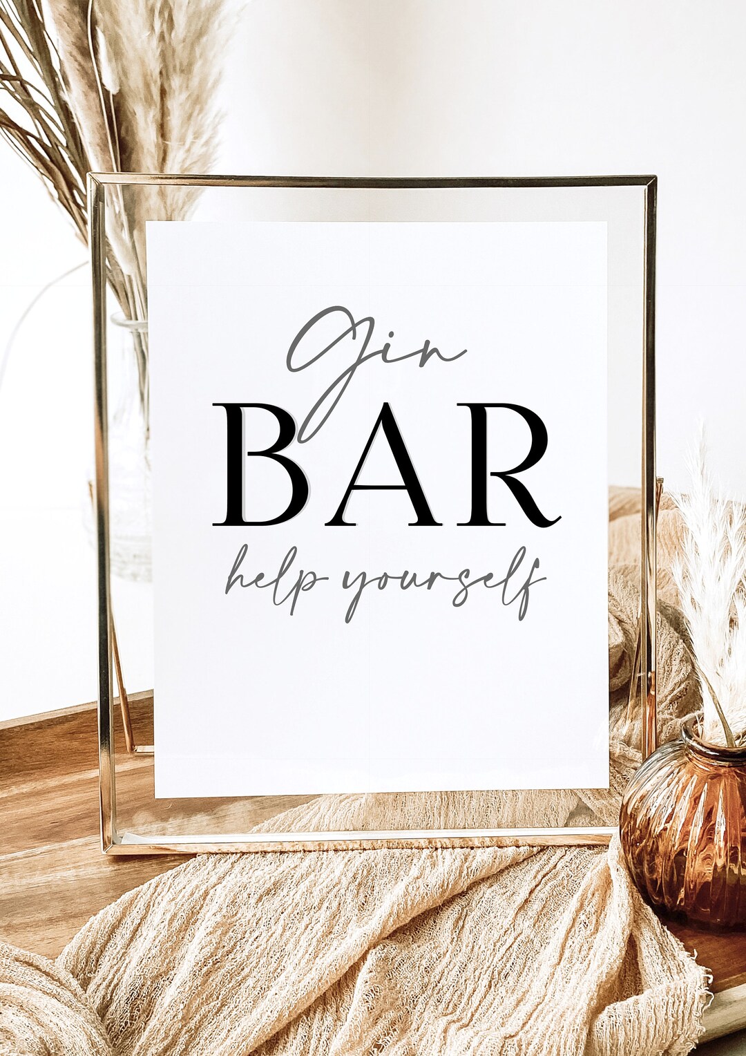 Gin Bar Sign | Gin Sign | Wedding Bar Sign | Wedding Drinks Reception ...