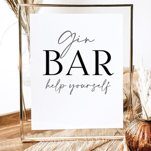 Gin Bar Sign | Gin Sign | Wedding Bar Sign | Wedding Drinks Reception ...