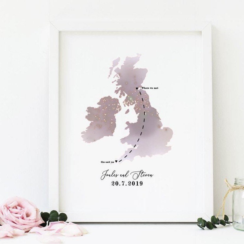 Personalized gift Where We Met Map Personalised Map | Etsy