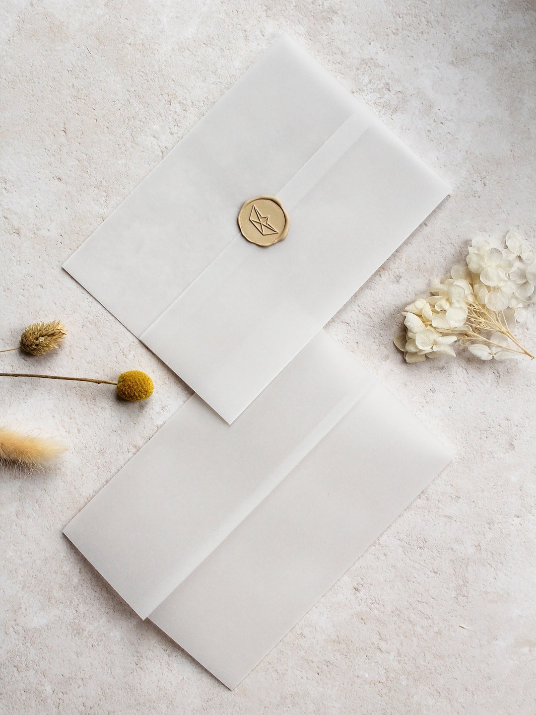 White Wedding Invitation Vellum Jackets - Transparent Vellum Wraps for ...