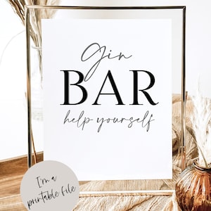 Gin Bar Sign | Gin Sign | Wedding Bar Sign | Wedding Drinks Reception ...