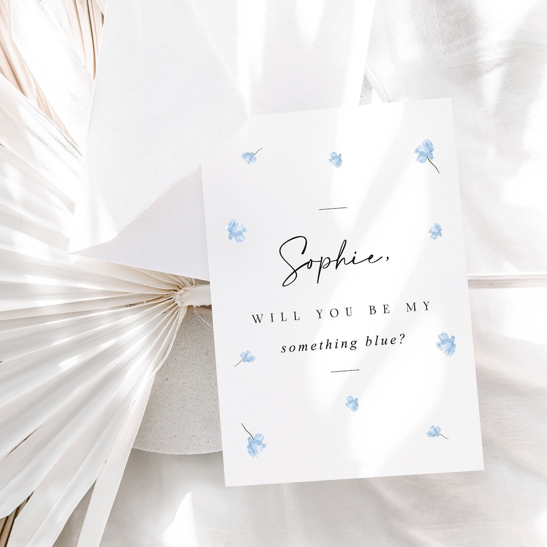 Will You Be My Something Blue Proposal Card | Bridesmaid Proposal ...