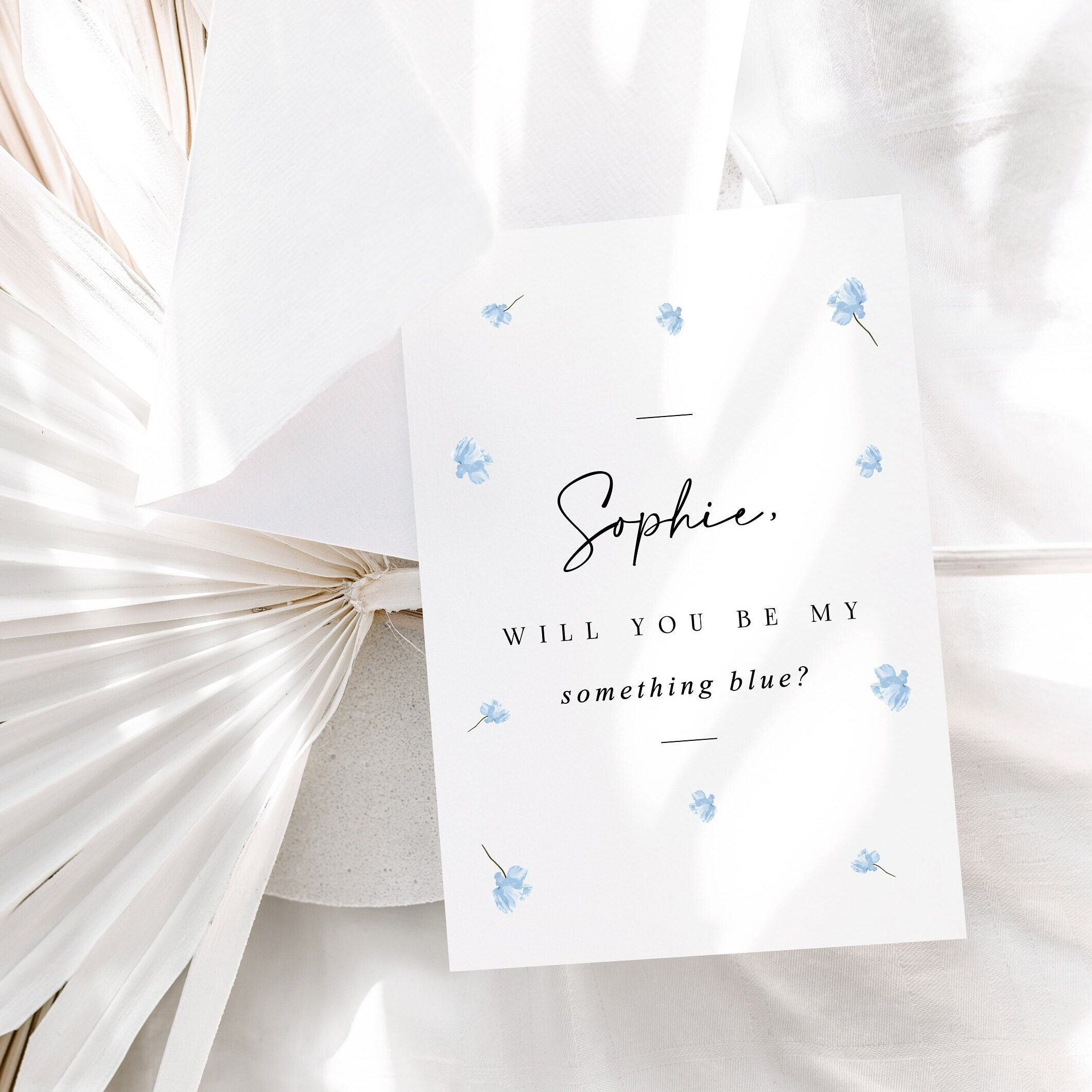 Will You Be My Something Blue Proposal Card, Proposal Gifts, Card ...
