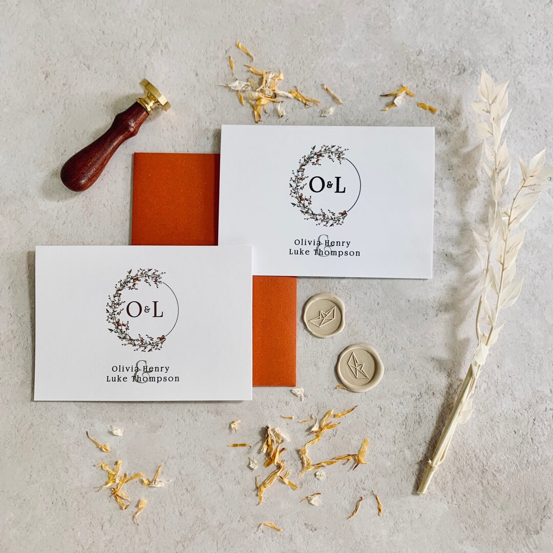 Autumn Wreath Wedding Invitation: Folded Rustic Reception Invites - Etsy UK