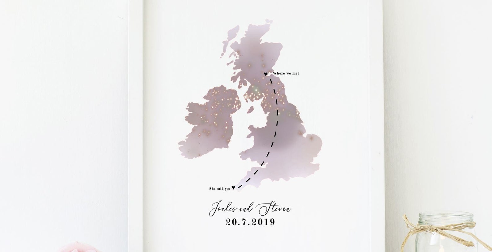 Personalized gift Where We Met Map Personalised Map | Etsy