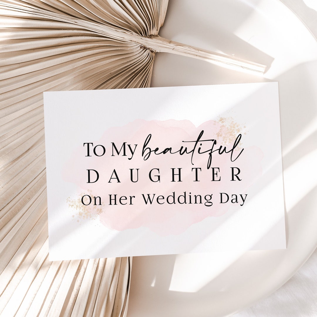 Personalised Wedding Day Card to My Daughter With White Satin Foil ...