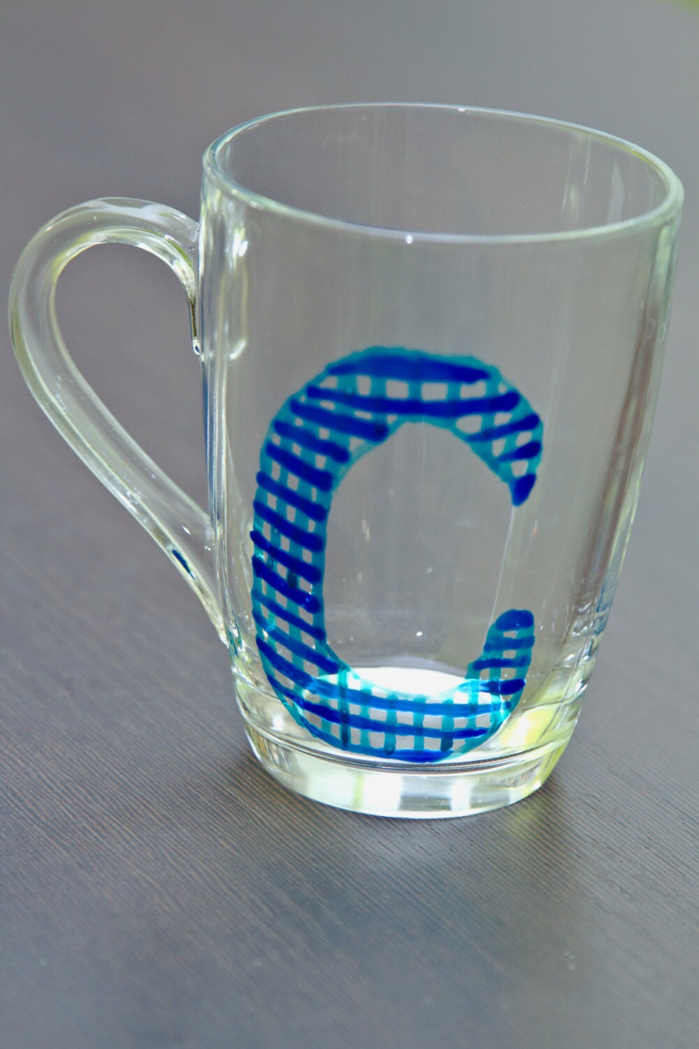 Monogram Personalized Tea Mug Custom Letter Initial Glass Name Coffee ...