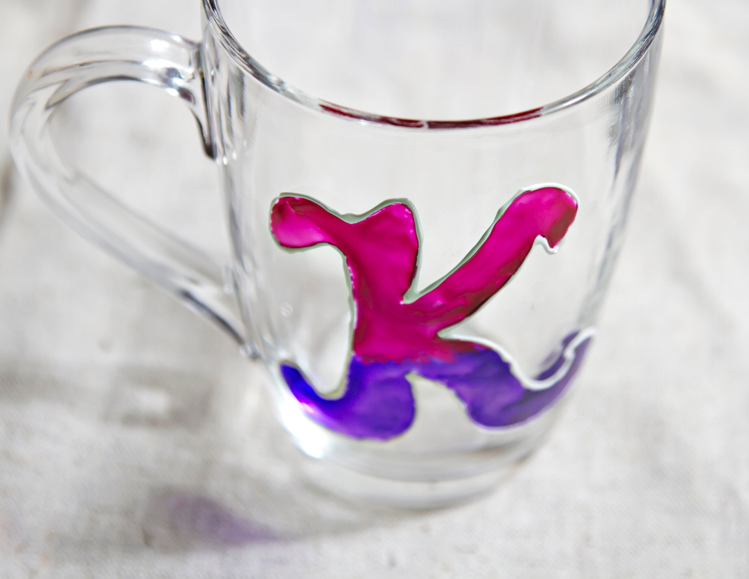 Monogram Personalized Tea Mug Custom Letter Initial Glass Name Coffee ...