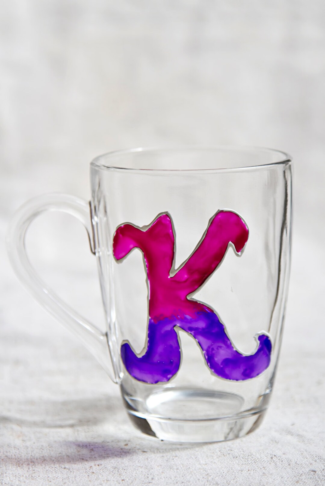 Monogram Personalized Tea Mug Custom Letter Initial Glass Name Coffee ...