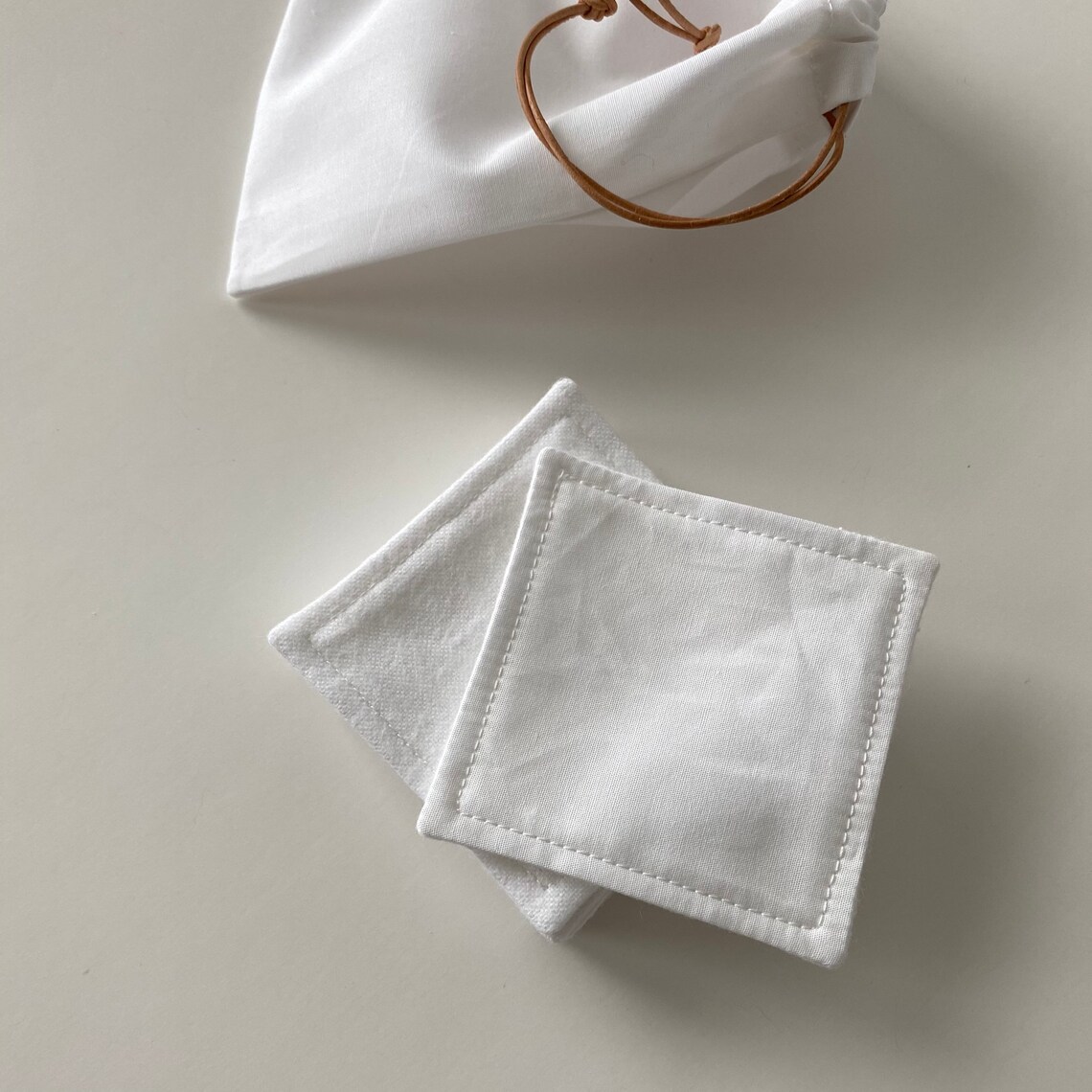Eco-Friendly Cotton Squares Set of 10 Pads with Storage Bag | Etsy