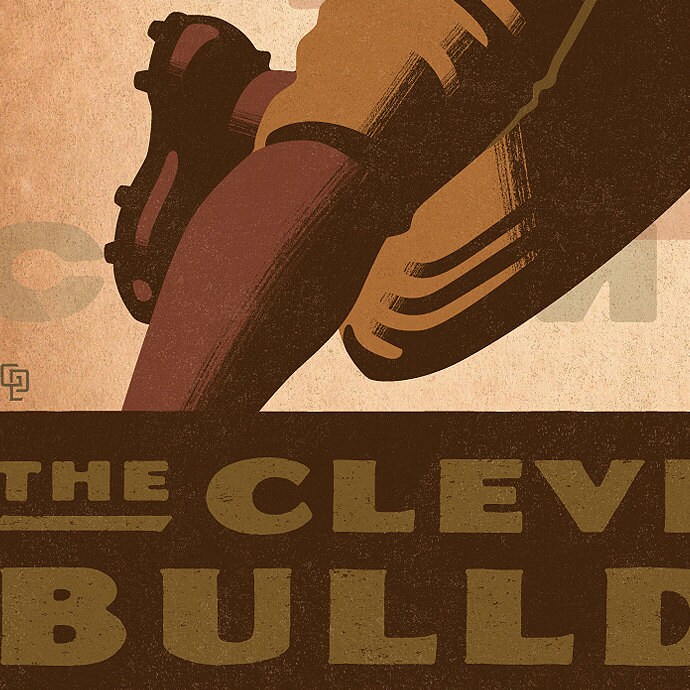 Cleveland Bulldogs Giclee Print Unframed. - Etsy