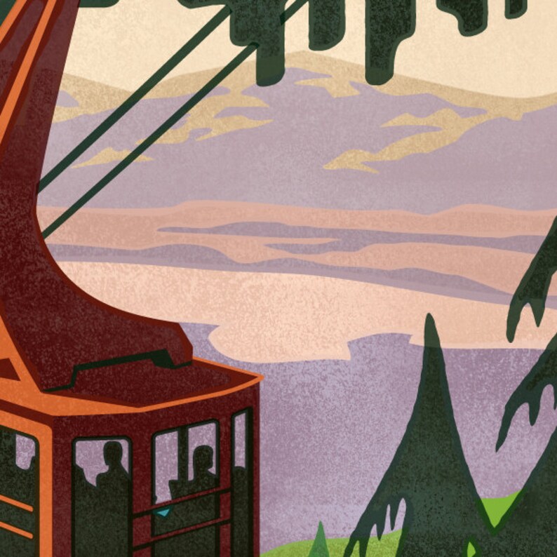 Lake Tahoe Cable Car Poster Print Unframed - Etsy