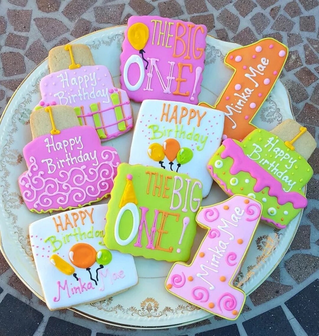 First Birthday Cookie Favors, (set of 15) 1st Birthday Cookies, Cookies ...