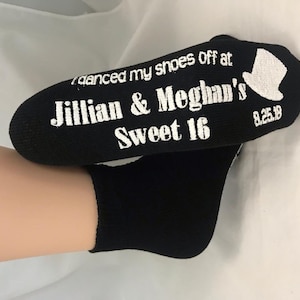 Sweet 16 Grippy Socks *FREE DESIGNS* Sweet 16 Socks Favors, Sweet 16 ...