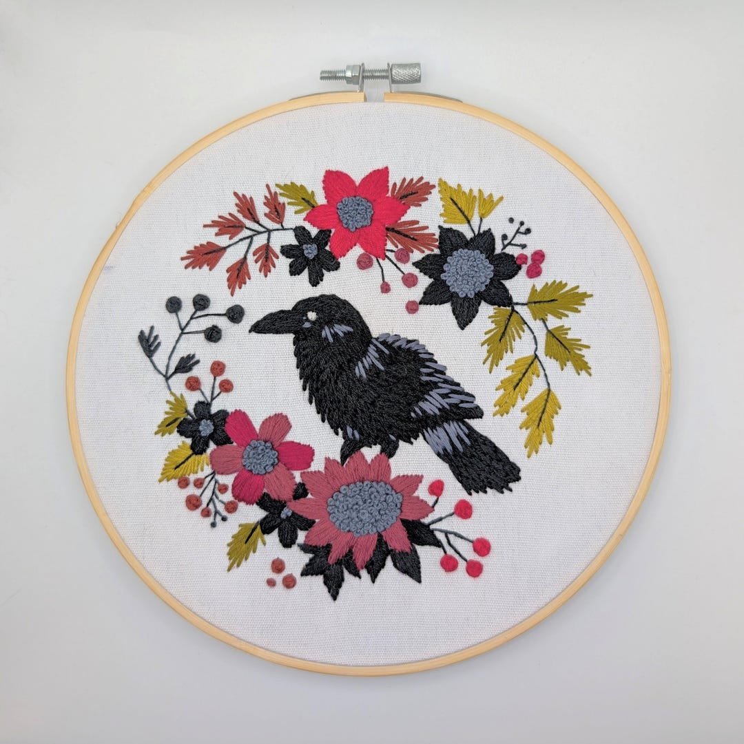Raven Embroidery - Etsy