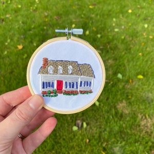 Custom Hand Embroidered House Ornament - Etsy
