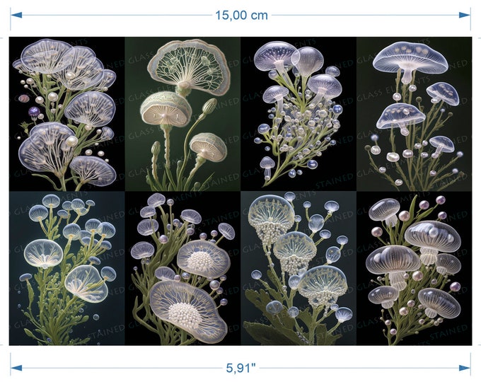 Fungi Fantasy Ceramic Decals Fusible Transfers for Ceramics Glass ...