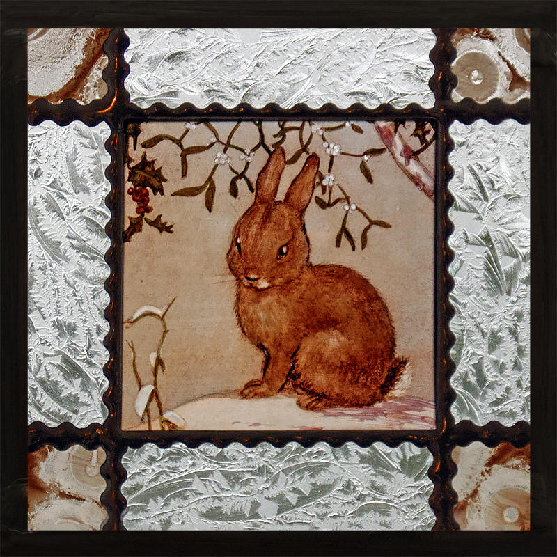 Rabbit suncatcher, Rabbit stained glass, kilnfired stained glass ...