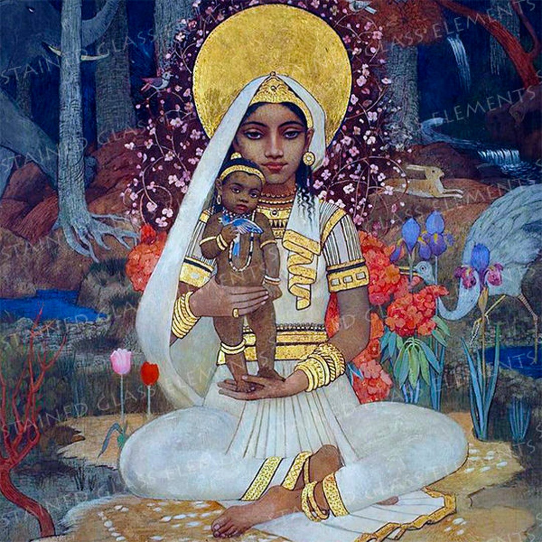 Devaki, Mother of Krishna Ceramic Decal, India Ceramic Decals, Goddess ...