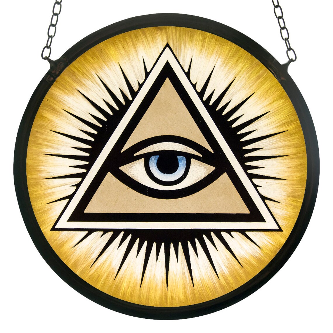 Eye of Providence Kilnfired Stained Glass a Masonic Suncatcher ...