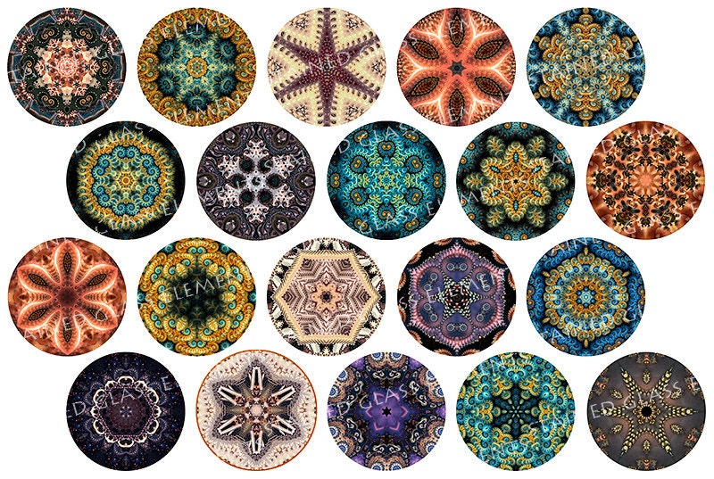Fractals Ceramic Decals Millefiore Ceramic Decals Decals Sheet 