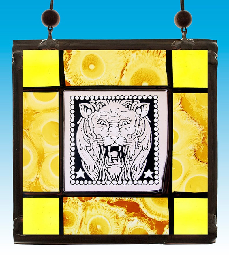 Leo Stained Glass Suncatcher, Leo Suncatcher, Zodiac Signs, Leo Stained ...