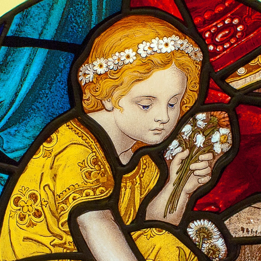 Flower child, stained glass, kilnfired glass, antique glass, glass ...