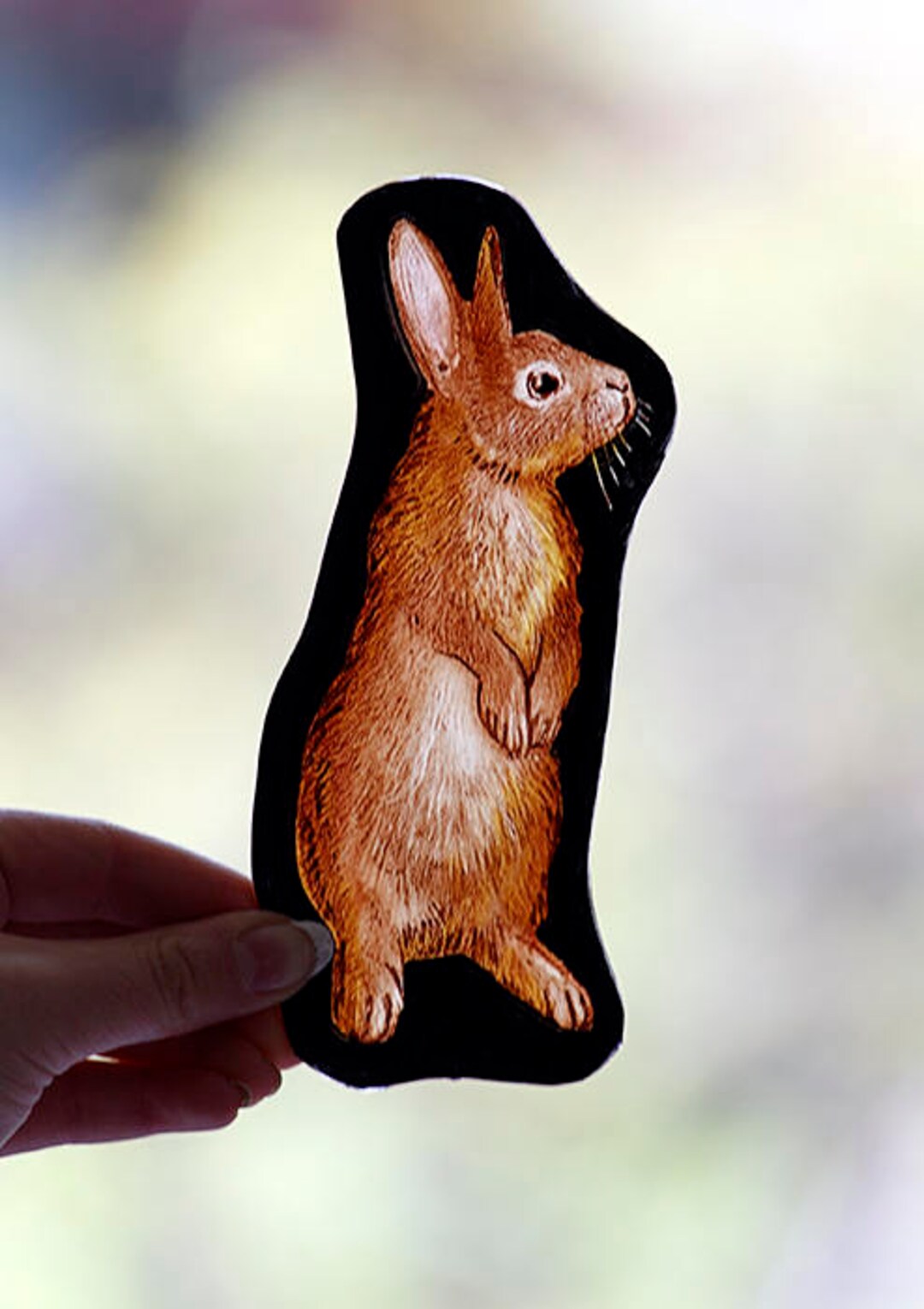 Rabbit Stained Glass Fragment, Kilnfired, Stained Glass Rabbit Motif ...