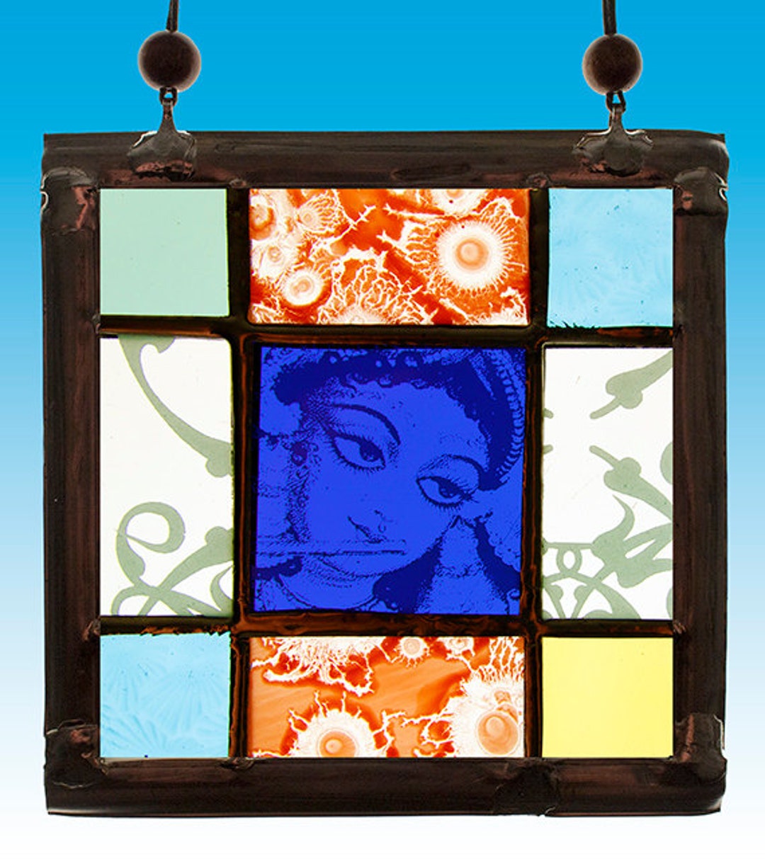 Krishna Stained Glass, Krishna Suncatcher, Kilnfired Stained Glass ...