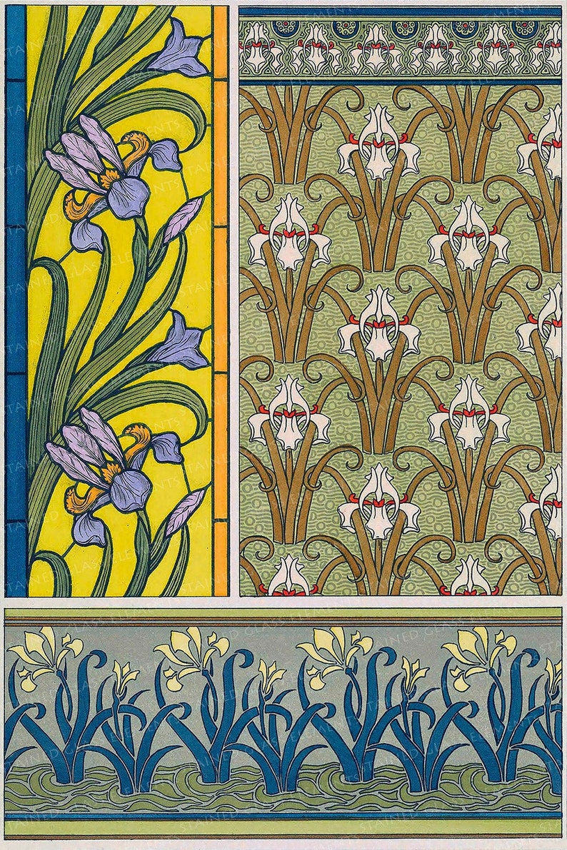 Motivi floreali in stile Liberty Trasferimenti in ceramica ...
