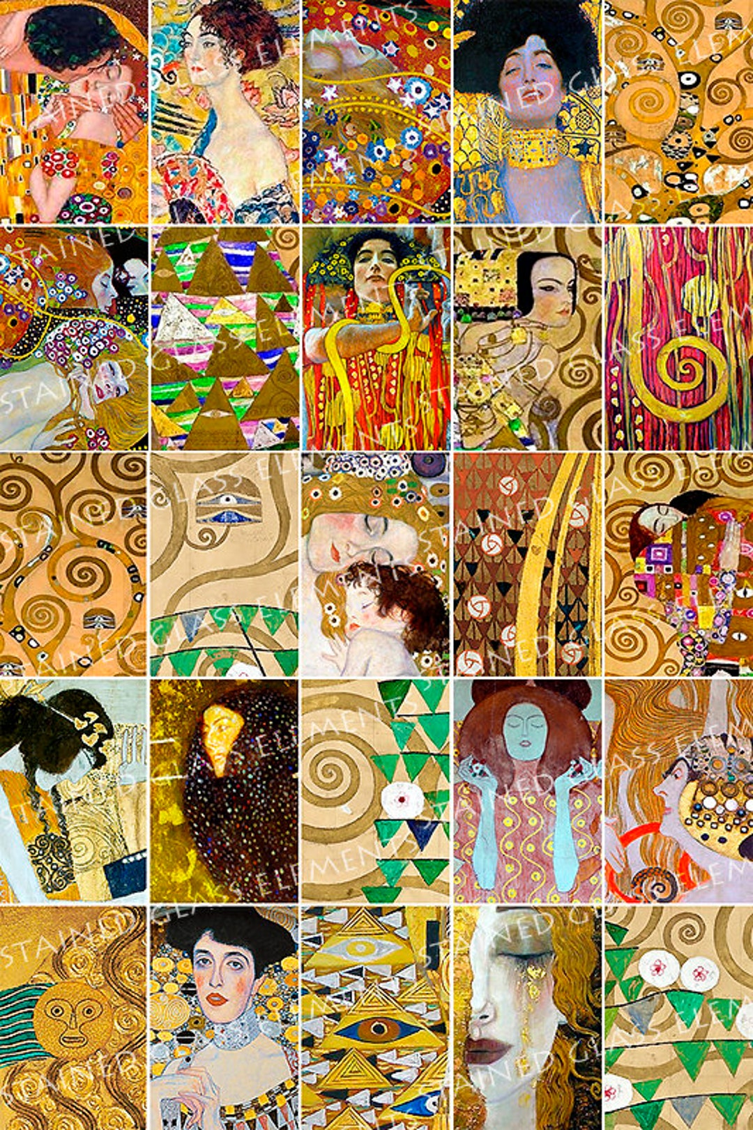 Klimt Decals, Ceramic Decals, Colourful Decals, Klimt, Decals Jewelry ...