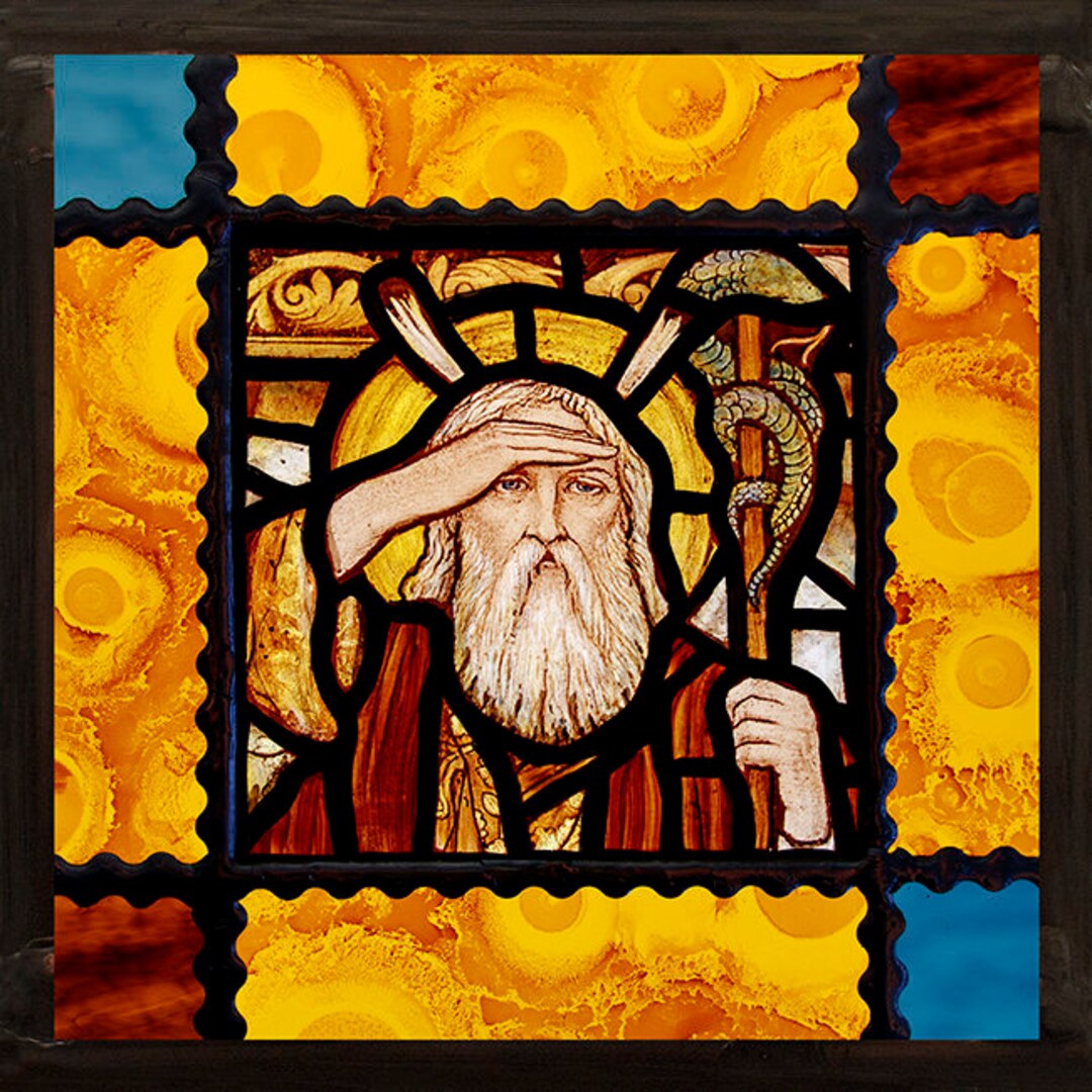 Moses Stained Glass, Moses Suncatcher, Religious Glass, Prophet, Moses ...