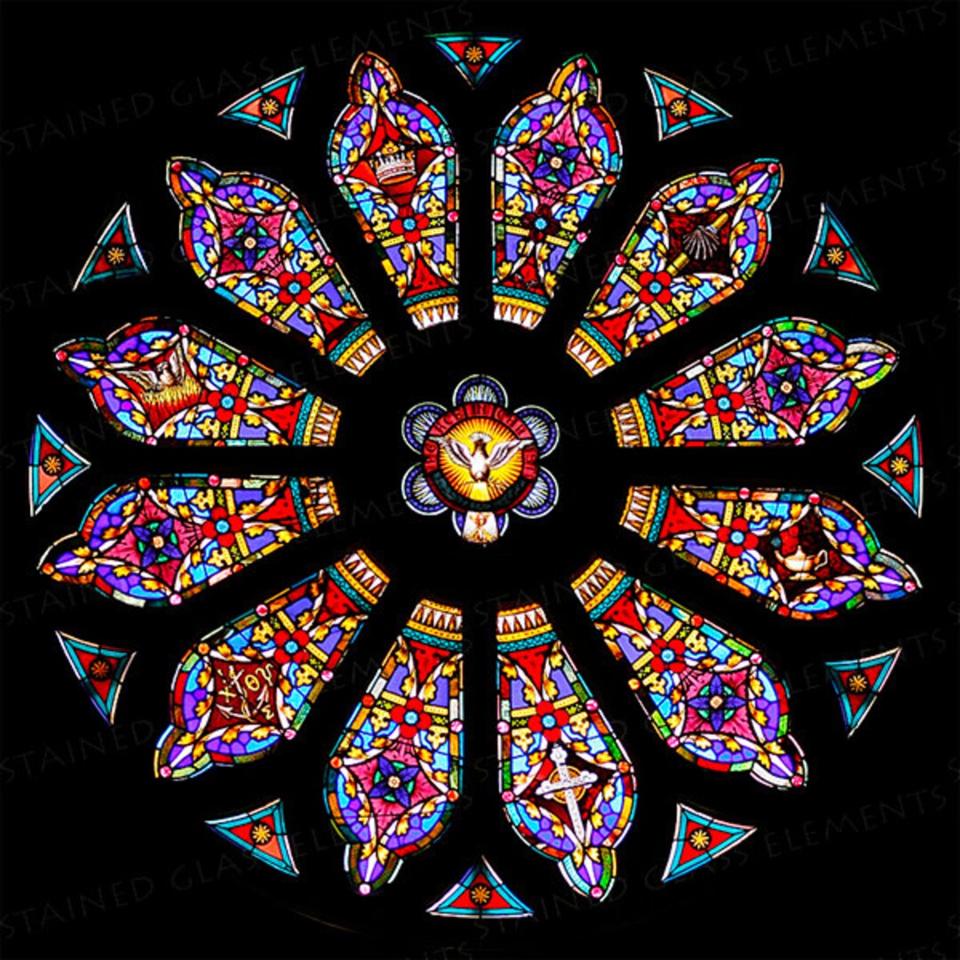 Rose Window Ceramic Decals, 750-850ºC, Fusible Transfers, Image ...