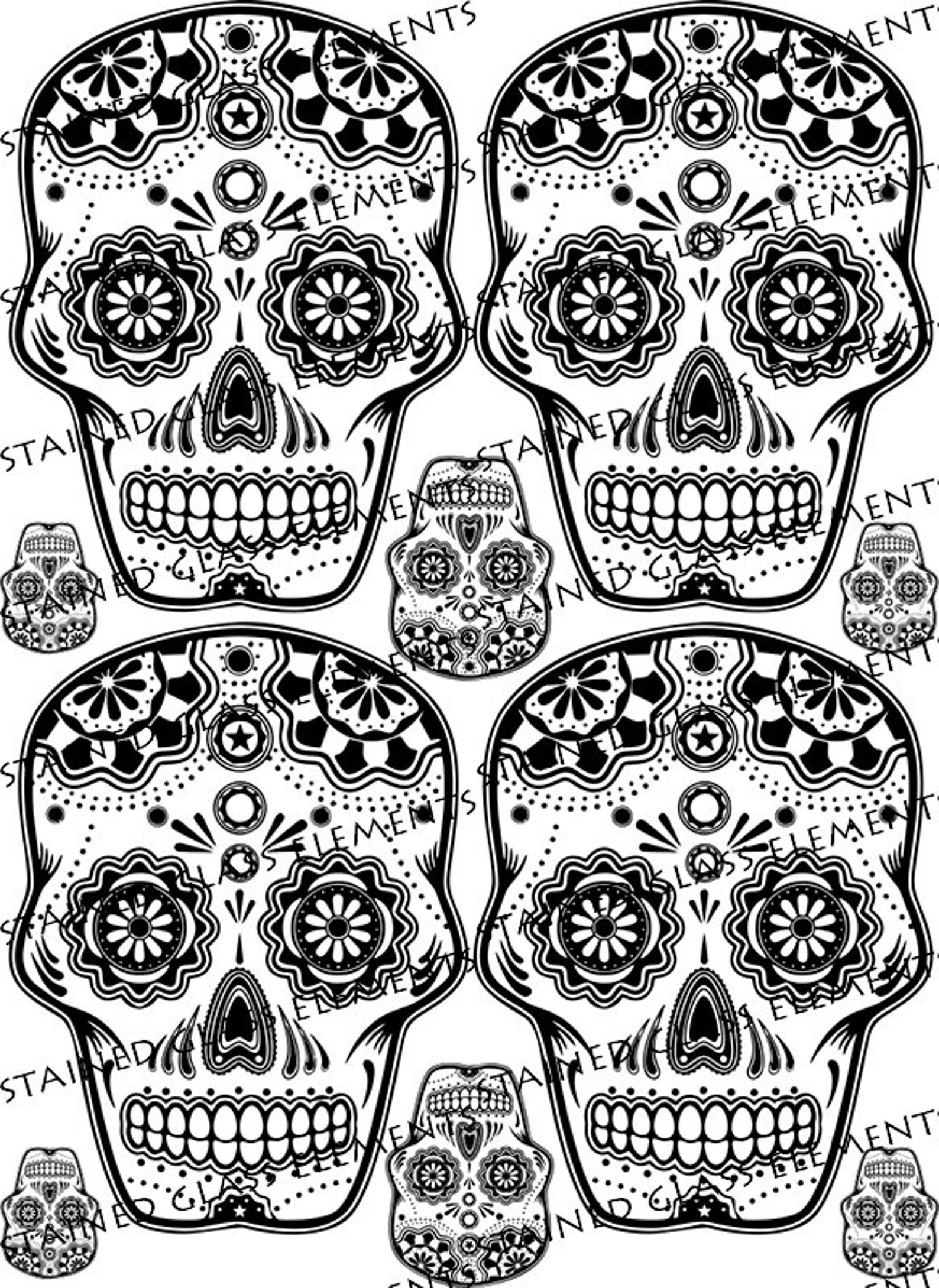 Calaveras calcomanías cerámicas disponibles en color negro y - Etsy México